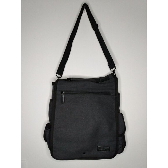 Bella Russo | Bags | Bella Russo Gray Canvas Laptop Shoulder Bag ...